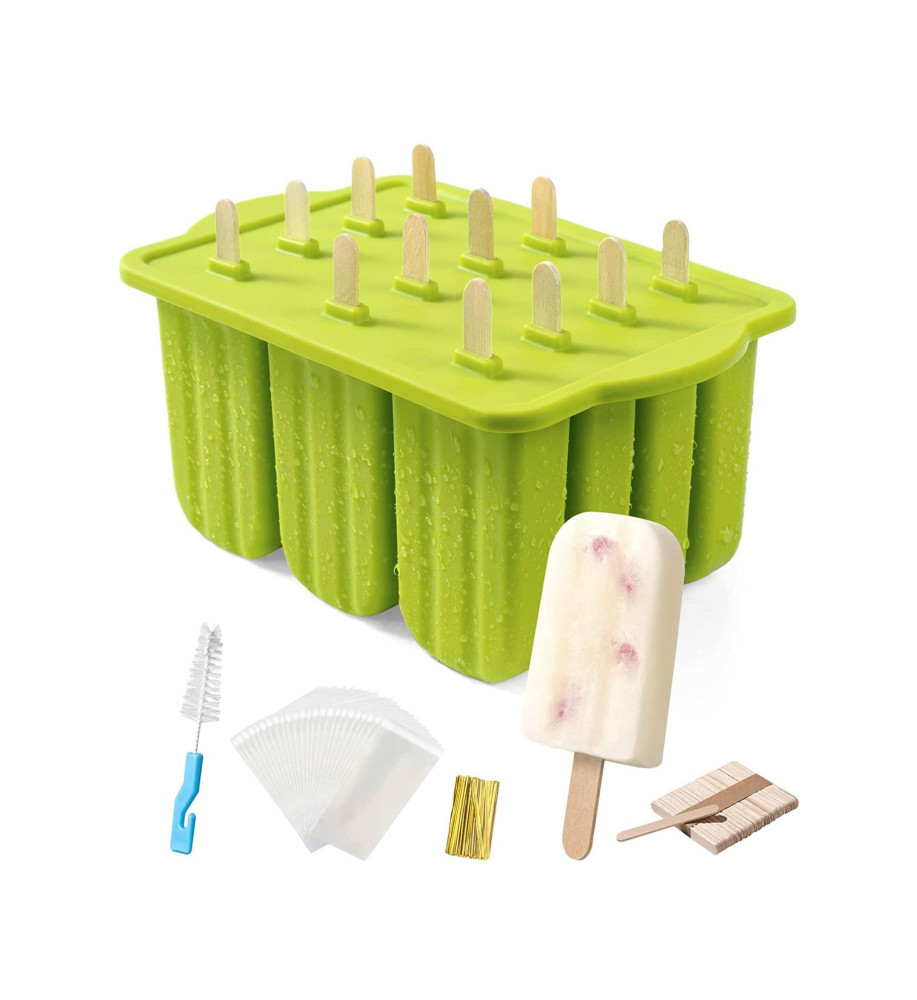 MEETRUE 12 Pieces Silicone Popsicle Molds Easy-Release BPA-free ...